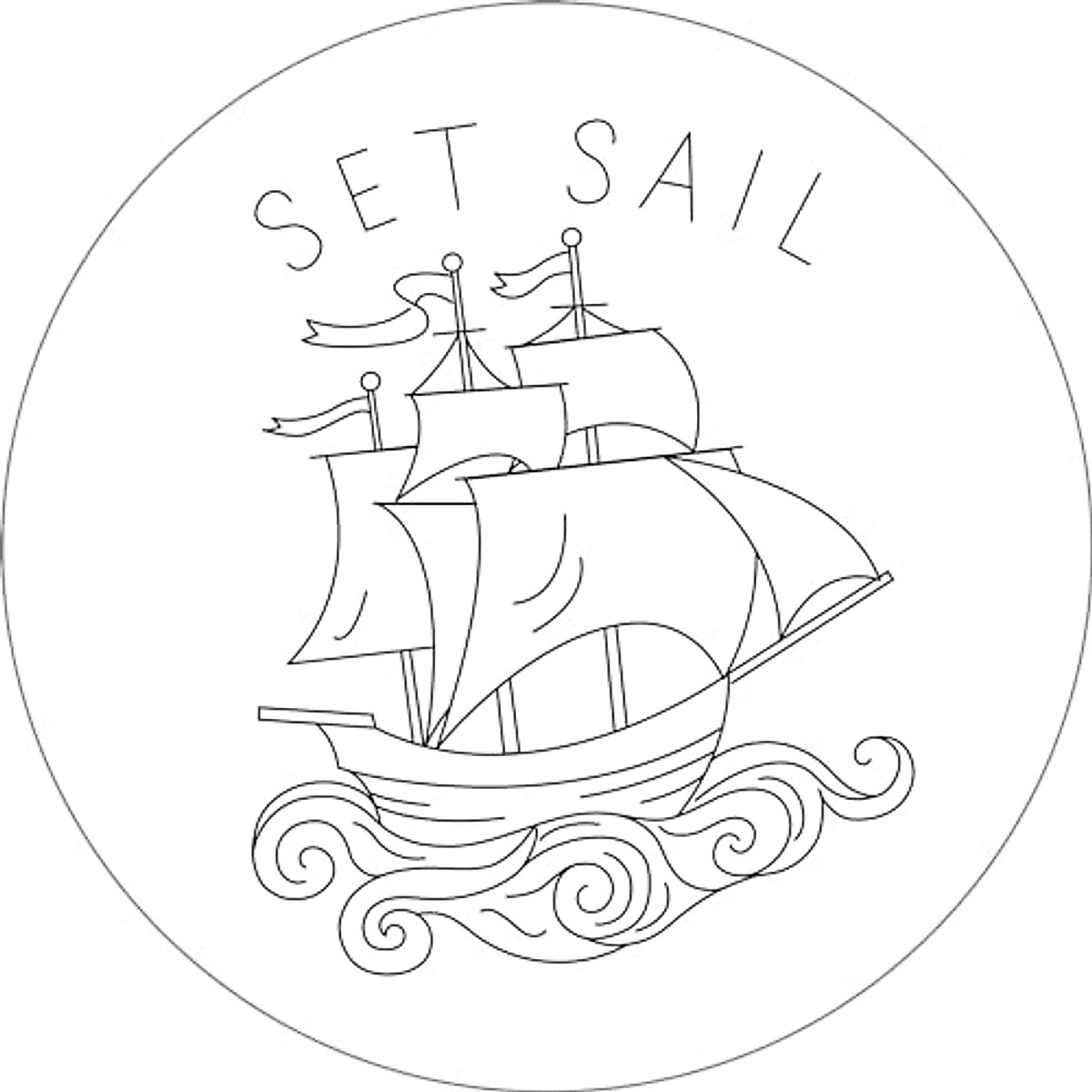 Nautical Embroidery Pattern Transfers (set of 10 hoop designs!)