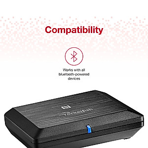 Rocketfish Bluetooth Audio Receiver - Wireless Transmitter for Home Sound System - in-Home Bluetooth Stereo Receiver with Eight-Device Memory - Wireless Speaker Receiver Ranges up to 100'