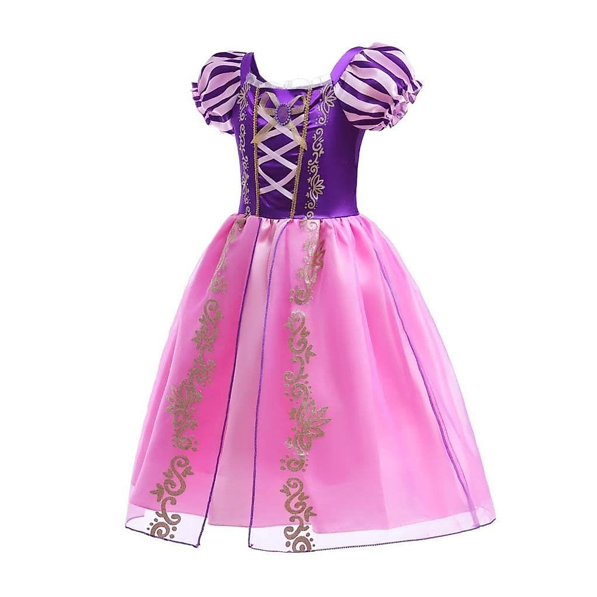 Dressy Daisy Little Girls Long Hair Princess Fancy Dress Up Costume Halloween Birthday Party Cosplay Outfit with Size 6