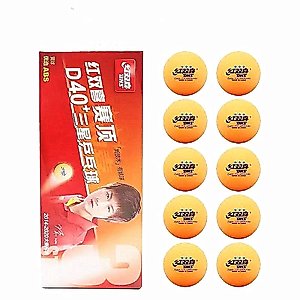 DHS 3-Star Table Tennis Ball ABS D40+,Table Tennis Ball of World Championship Official,ITTF Approved,10 Balls/Box, (Orange)