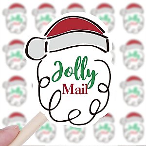 200 PCS Jolly Mail Cute Christmas Hat Stickers,Cute Small Business Envelopes Stickers for Business Packages/Handmade Goods/Bags,Christmas Theme Small Shop Business Stickers for Envelopes Seals