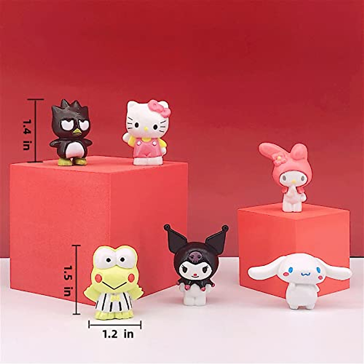 BOBOCOOM 6 Pcs Cute Cartoon Animal Figures Set, Cake Toppers, Christmas, Birthday Presents, Party Supplies