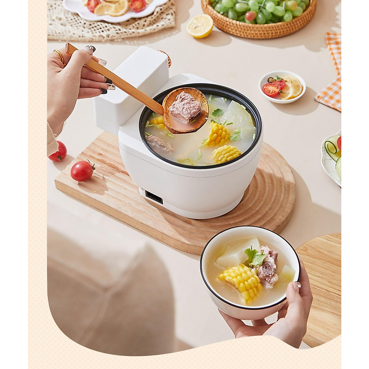 Funny Rice Cooker 6 Cup Non-Stick Multi Cooker Toilet-Shaped Electric Cooking Pot For Stir Fry, Steak, Noodles, Soup Portable Hot Pot For Dorm, Office, Travel