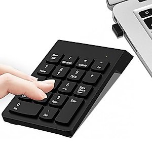 TATMOHIK Number Pad Wireless Numeric Keypad Numpad 10 Keys with a 2.4GHz USB Receiver,Portable and Upgraded 10-Key Financial Accounting Numeric Pad for Laptop PC Computer Notebook