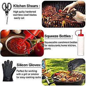 Griddle Accessories Kit,121PC Grill Griddle Accessories Set for Camp Chef, Professional Flat Top Griddle Accessories Tool Kit with Slotted Spatula, Scraper, Bottle, Tongs, Egg Ring (A)