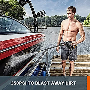 WORX 20V Brushless Hydroshot WG630.2 Cordless High Flow Pressure Washer, Car Washer, Home Cleaner Portable Garden Watering, PowerShare, 5-in-1 Adjustable Nozzle, 1 * 4.0Ah Battery & Charger Included