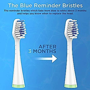 Toothbrush Replacement Heads for Waterpik Complete Care 5.0/9.0 (CC-01/WP-861), STRB-4WW, (4-Pack, White)
