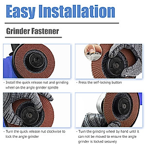 Mesee 5/8-11 Inch Thread Quick Release Angle Grinder Flange Nut Grinder Machine Fast Change Locking Nut Replacement Clamping Parts for Angle Grinder with 5/8"-11 Spindle