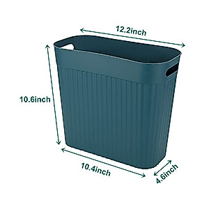 YAYODS 3 Pack Small Trash Can Slim Waste Basket for Bathroom with Handles, 3 Gallon Office Trash Can, Plastic Garbage Can Trash Bin for Bathrooom, Bedroom, Office, Kitchen, Laundry Room, White