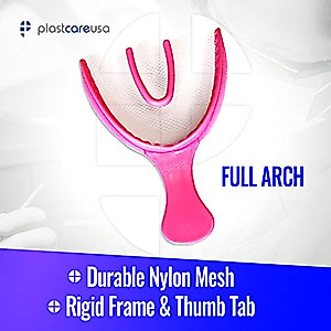 30 Full Arch Pink Disposable Dental Bite Registration Trays for Teeth Molds, 1 Box of 30 Bite Impression Trays