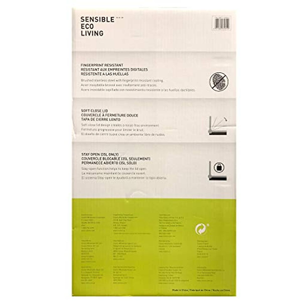 Sensible Eco-Living Trash Can Stainless Steel 2Pk