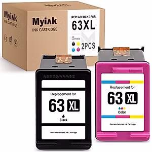 MYINK Remanufactured Ink Cartridge Replacement for HP 63 XL 63XL 1 Black 1 Color, 2 Pack Fit Printer 4520 5255 3830 5258 4650 1112 4655 3630 3631 4652 4512 3632