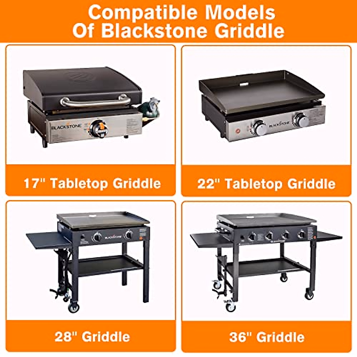 ROYOR Griddle Grease Catcher for Blackstone Replacement - Drip Pans for Blackstone Griddle 17 22 28 36 Inches, Grease Cup Catcher for Blackstone Replacement Top