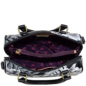 Anuschka Hand Painted Leather Women's Zip Around Classic Satchel - Cleopatra's Leopard