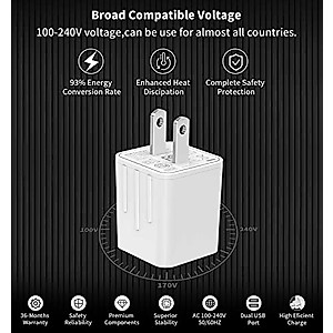 USB Wall Charger, tiavalmax 4-Pack 2.1A Dual Port USB Cube Power Adapter Charger Plug Block Charging Box Brick for iPhone,iPad,Samsung Galaxy,Google Pixel,Moto, LG, HTC, Motorola,Oneplus,Nokia,Kindle