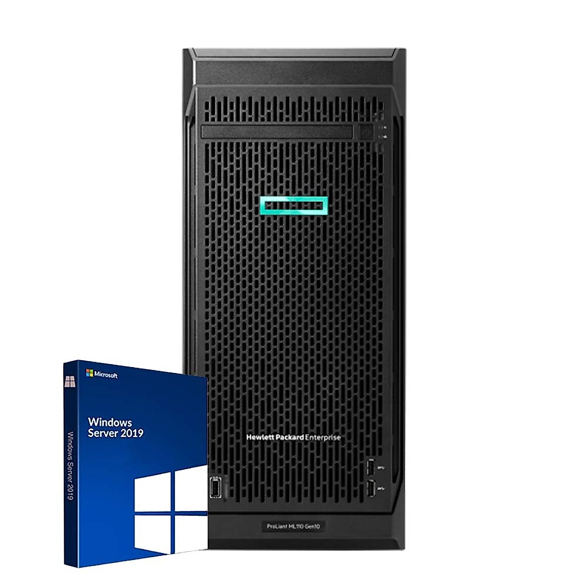 HP ProLiant ML110 Gen10 Tower Server Bundle with Intel Xeon Bronze 3204, 32GB DDR4, 8TB HDD, RAID, Windows Server 2019