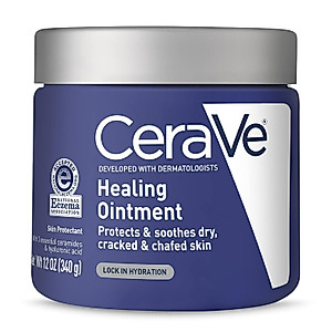 CeraVe Healing Ointment | 12 Ounce | Cracked Skin Repair Skin Protectant with Petrolatum Ceramides | Packaging May Vary (Pack of 2)