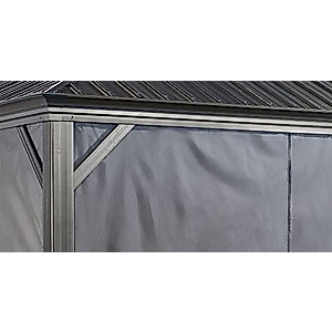 Sojag Accessories Set of 4 12' x 14' Curtains for Monaco/Messina/Mykonos Outdoor Gazebo Models, Grey
