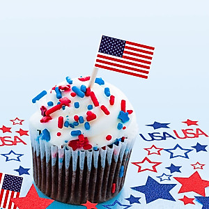 Whaline 300Pcs Independence Day Confetti 4th of July Glitter Red Blue White American Flag USA Patriotic Table Confetti Twinkle Stars Table Centerpiece for National Day Memorial Day Party Decorations