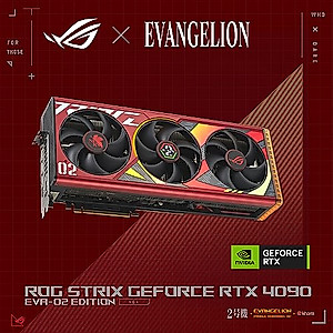 ASUS ROG Strix NVIDIA GeForce RTX 4090 OC EVA-02 Edition Gaming Graphics Card (PCIe 4.0, 24GB GDDR6X, HDMI 2.1a, DisplayPort 1.4a, 3.5-Slot Design)