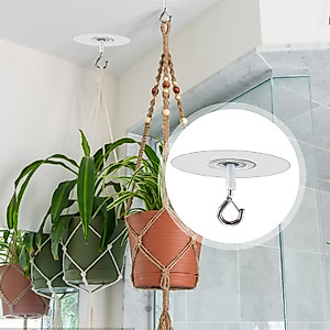 Adhesive Ceiling Hooks, Sticky Hooks for Hanging, Drill Free Hanging Ceiling Hook, Heavy Duty Ceiling Hooks for Hanging Plants, Drop Ceiling Hooks for Lantern, String Lights, Wind Chime