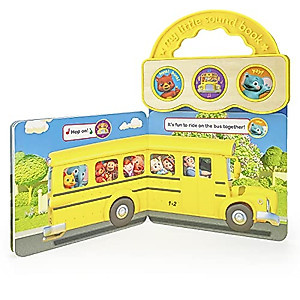 CoComelon Wheels on the Bus 3-Button Sound Board Book for Babies and Toddlers, Ages 1-4