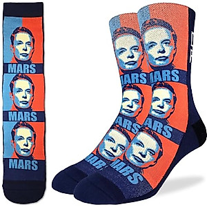 Good Luck Sock Men's Elon Musk Socks, Adult, Shoe Size 8-13
