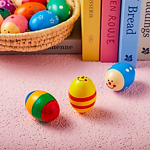 JOYIN 12 Packs 1.9''*2.7" Wooden Egg Shakers Maracas Percussion Musical for Party Favors, Classroom Prize Supplies, Musical Instrument, Basket Stuffers Fillers, Easter Hunt