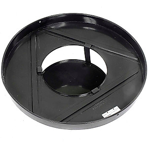 Global Industrial 36 Gallon Outdoor Metal Slatted Trash Receptacle with Rain Bonnet Lid, Black