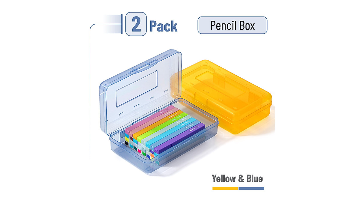 Mr. Pen- Pencil Box, 2 Pack, Assorted Colors, Crayon Box, Pencil Boxes ...