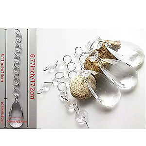 Ulove Prs Acrylic Teardrop Crystal, Chandelier Pendants Parts Beads, Garland Hanging Bead, Crystal Beaded for Wedding Party Centerpiece Tree Decoration (12 pcs)