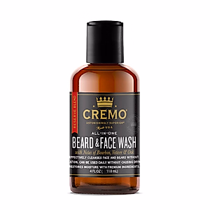 Cremo Distiller's Blend (Reserve Collection) Beard and Face Wash, Specifically Designed to Clean Coarse Facial Hair, 4 Fluid Oz