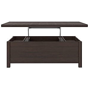 Signature Design by Ashley Camiburg Farmhouse Lift Top Coffee Table with Storage, Dark Brown