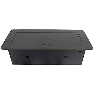 Zeshan Pop up Outlet Desktop Connection Box with 2 Independent Power, USB, RJ45, VGA, HDMI, 3.5 mm Audio for Office Black