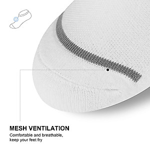 PAPLUS No Show Socks Men 6 Pairs, Non Slip Cushioned Low Cut Ankle Sock with Arch Support, Size 10-13