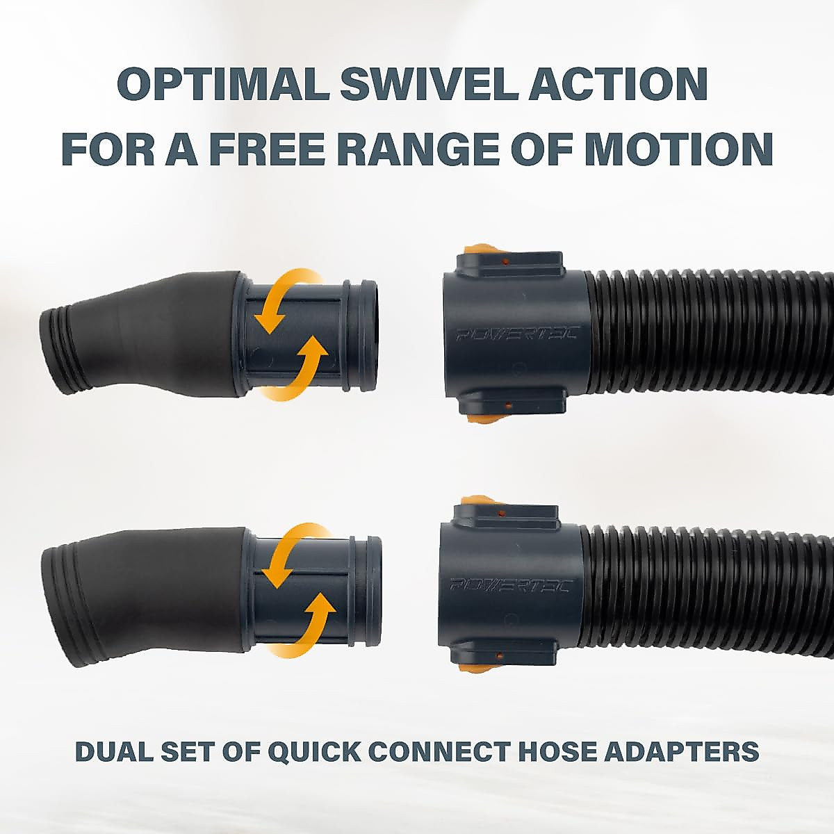 POWERTEC 71873 Twin Pocket Hole Jig set with 10 Ft. Dust Collection Hose Kit for Woodworking Power Tools Home and Wet/Dry Shop Vacuums