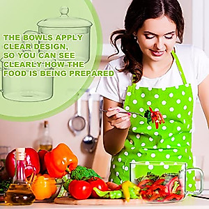 2 Pcs Glass Ramen Bowl with Lid and Handle, Microwave Safe, Transparent Cooking Cereal Breakfast Mixing Pot for Noodles Soup Cereals Fruits (44 oz)