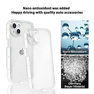 HIIYAA Clear Case for iPhone 13 14 Anti-Yellowing Transparent Shockproof Bumpers Cases for iPhone, White