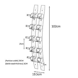 5/15 Bottle Wall-Mounted Wine Rack, Creative Hanging Wine Rack, Bar Restaurant Pine Wall-Mounted Wine Rack, Bar Counter Wine Cabinet Wine Rack Decorative Rack (Size : 5pcs)