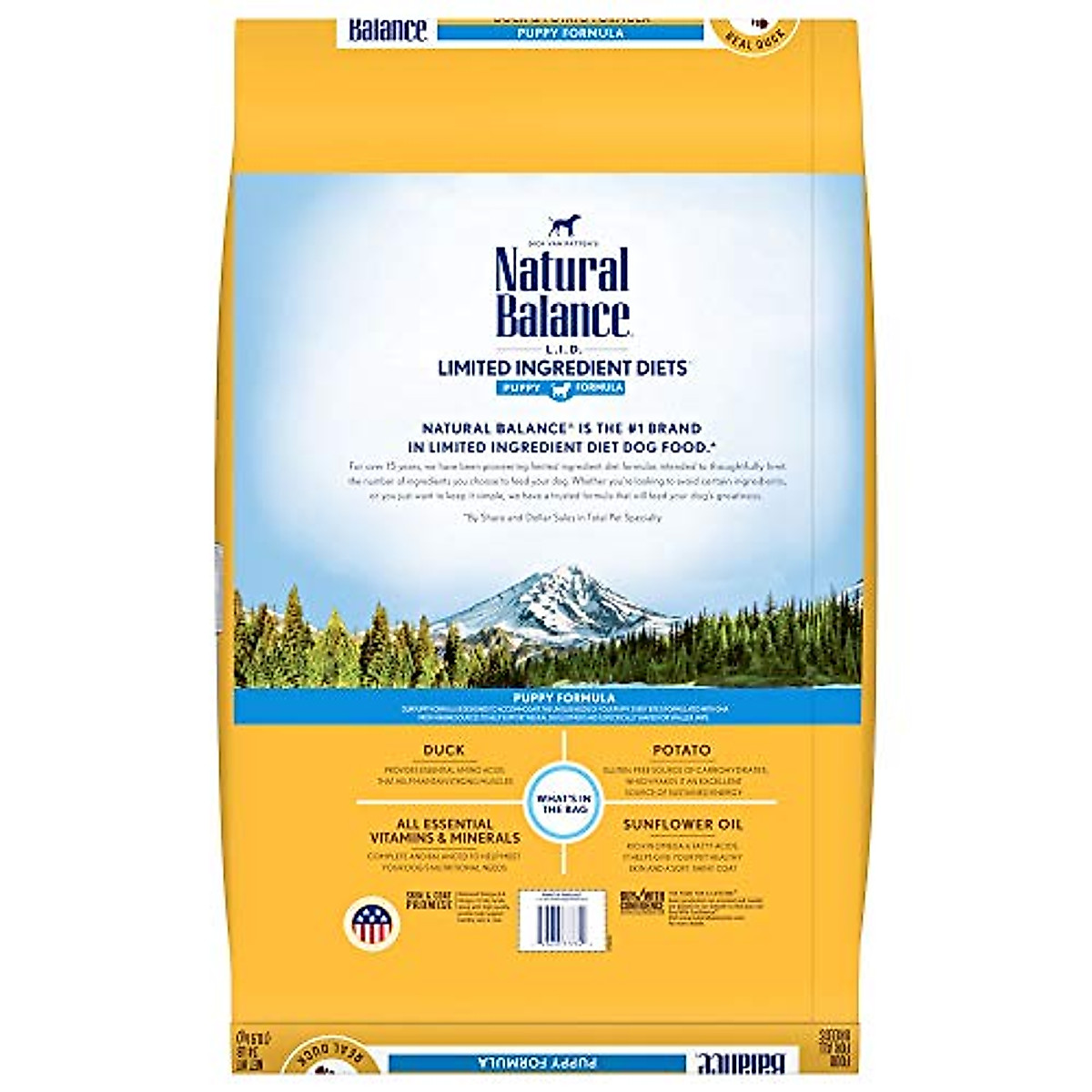 Natural Balance Limited Ingredient Diet Duck & Potato | Puppy Formula Grain-Free Dry Dog Food | 24-lb. Bag