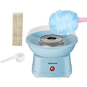 Jokpenes Cotton Candy Machine for Kids,Portable Mini Electric Cotton Candy Maker with 10 Reusable Cottons Candy Cones & Sugar Scoop for Birthday Family Party