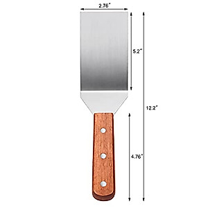 New Star Foodservice 36275 Wood Handle Grill Turner/Spatula, 12.5-Inch