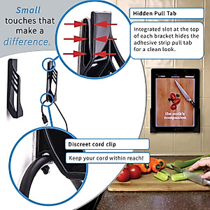 Dockem Koala Tablet Wall Mount: Universal Damage-Free Adhesive Wall Dock for iPads, iPad Airs, Galaxy Tabs and Other Tablets (Black Version)