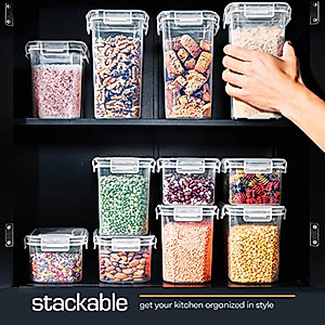 Storeganize 14pc Airtight Food Storage Containers With Lids, Great Pantry Storage Container Set WITH INGENIOUSLY DESIGNED LIDS For Rice, Kitchen Storage Containers For Pantry Organization and Storage