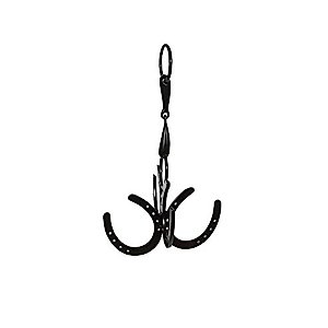 Tack Room Studio Solid Brass 4 Horseshoe Hanging Cleaning Hook (Black)