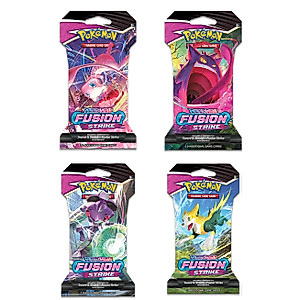 4 Packs Pokemon TCG 10 Card Booster Pack Sword Shield 08 Fusion Strike