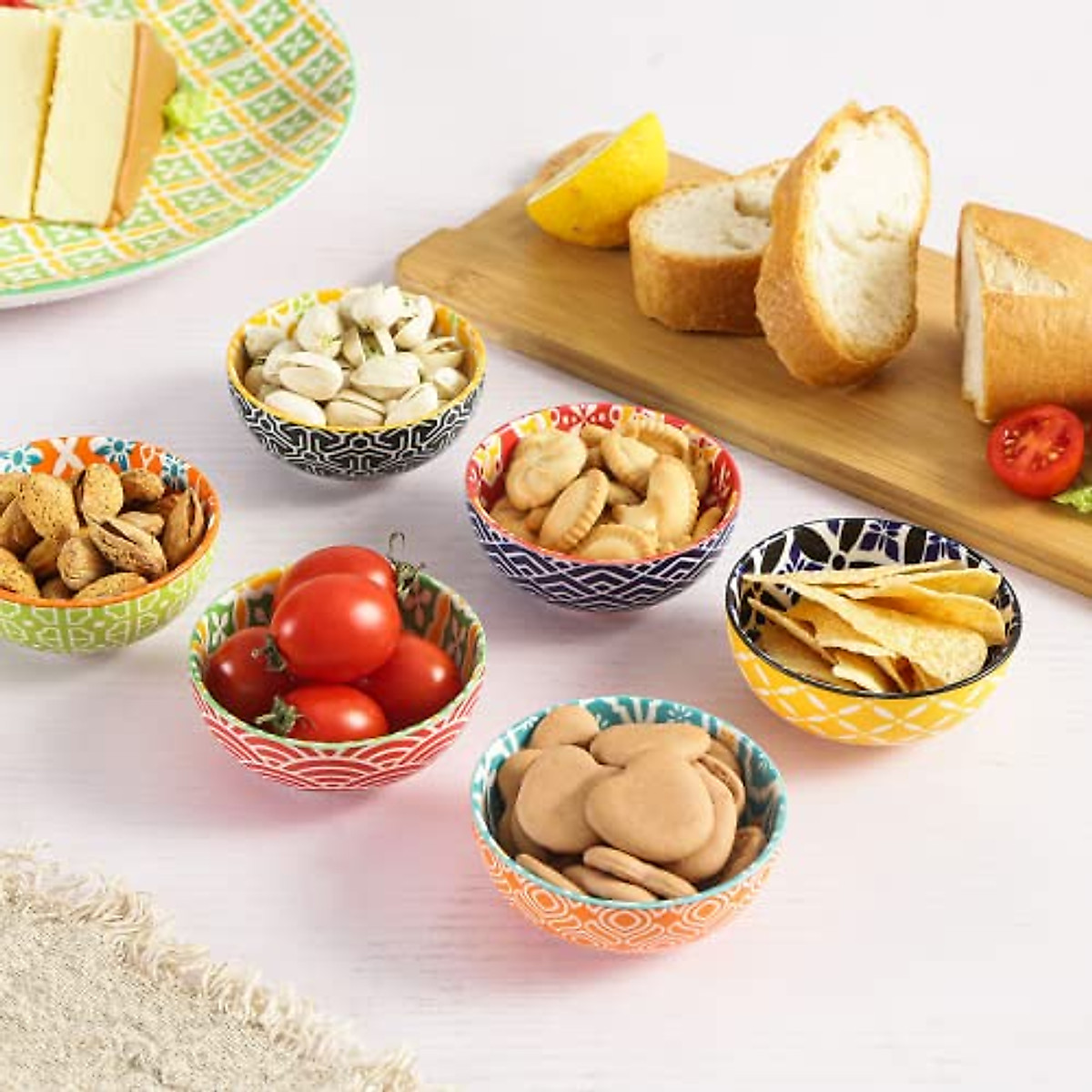 Metahom Ceramic Dipping Bowls, Dipping Sause Dish for Soy Sauce, 3 Inch Mini Bowl Set for Condiments, Sushi, Appetizers, Side Dish, Set of 6