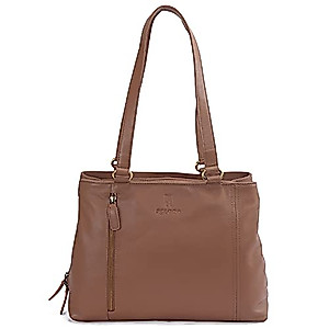 ROLANDO Maya Women's Top-Handle Leather Handbag (Cappuccino)