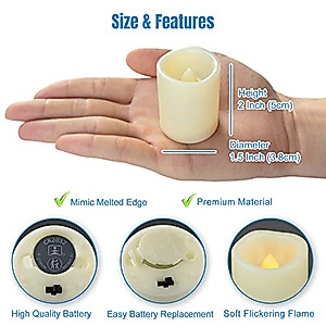 CANDLE IDEA Flameless LED Votive Candles 24 Pack, 1.5" x 2", Battery Operated Flickering Electric Outdoor Flameless Tea Lights, Fake Tealight Candle Bulk for Wedding, Christmas, Halloween Decorations