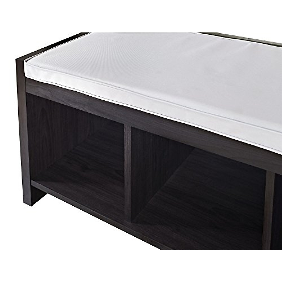 Ameriwood Home Penelope Entryway Storage Bench with Cushion, Espresso 17.68 in. high x 35.91 in. wide x 15.75 in. deep